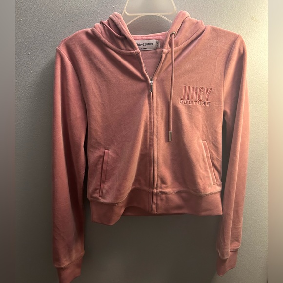 Juicy Couture | Tops | Juicy Couture Pink Velour Tracksuit Top | Poshmark